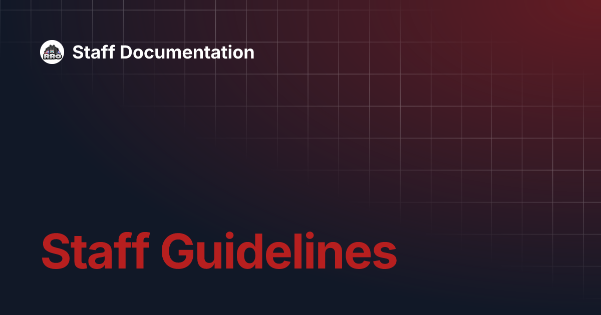Staff Guidelines | Staff Documentation